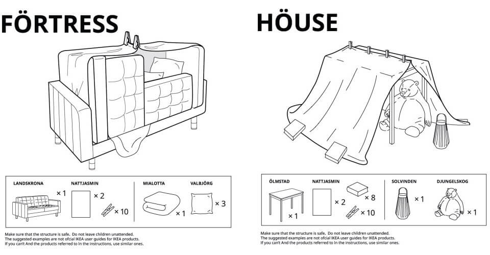 IKEA Shares 6 Furniture Fort Tutorials You Can Build During Lockdown