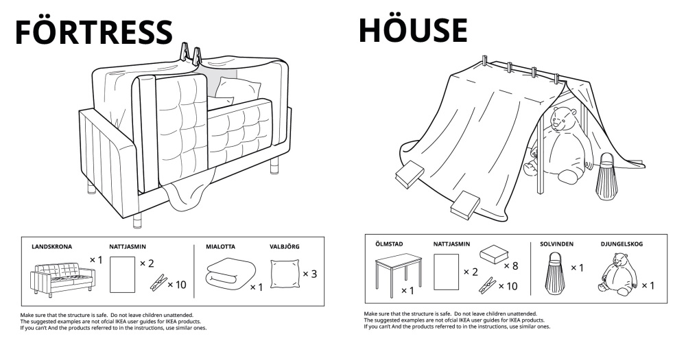 IKEA Shares 6 Furniture Fort Tutorials You Can Build During Lockdown
